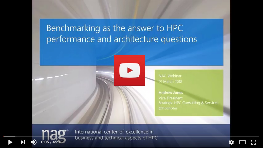 NAG: Benchmarking as the answer to HPC performance and architecture questions | IT | RCI (Main site)